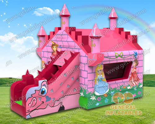 Princess Castle With Slide | Inflatable Combos | Products | Getinflatables